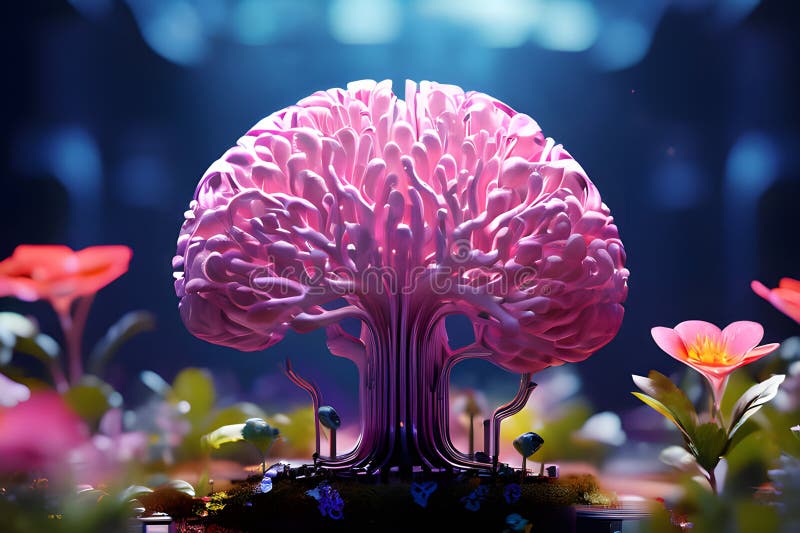 The Garden of Knowledge-Brain Knowledge Concept Stock Illustration ...
