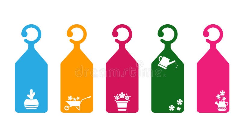 Garden Labels. Decorative Vector Labels for Garden and Flower Shops ...