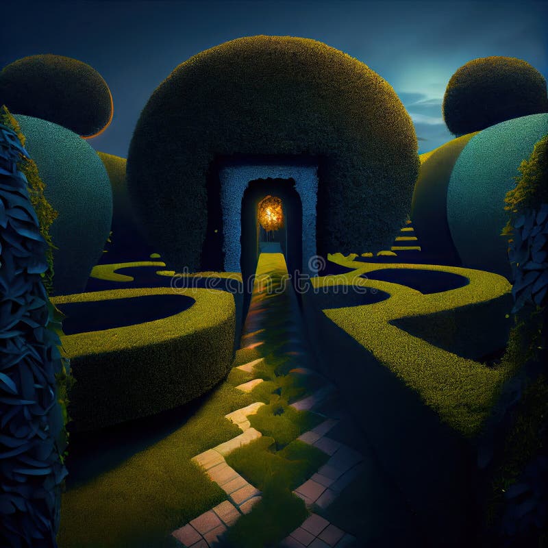 Garden labyrinth stock illustration. Illustration of lost - 273472522