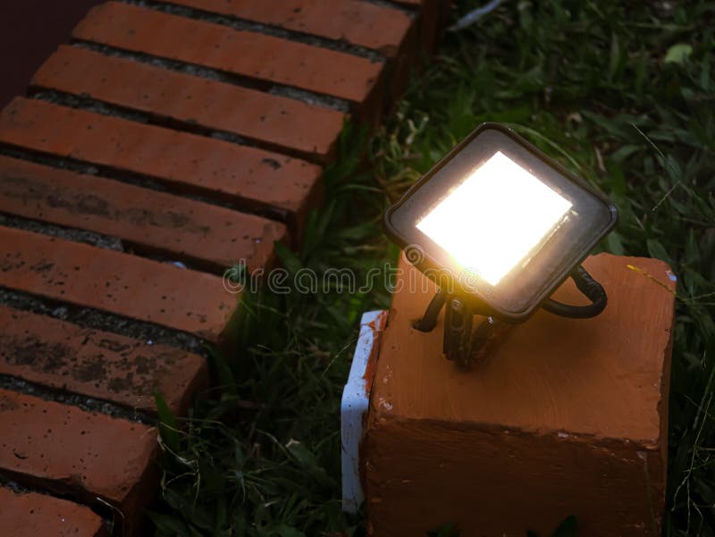 Garden Lamp that Light Up at Night Stock Photo - Image of people ...