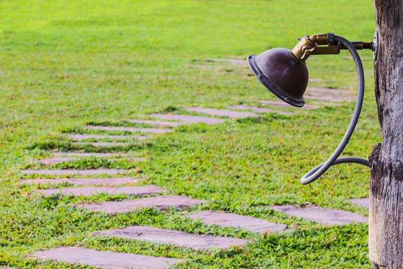 Garden lamp stock image. Image of rock, footpath, natural - 47839105
