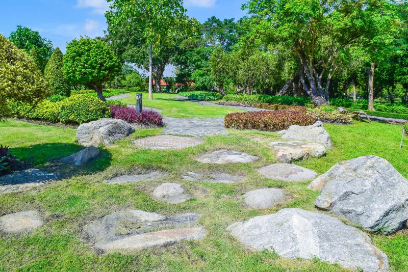 Garden landscape design stock photo. Image of decor, fresh - 80653264