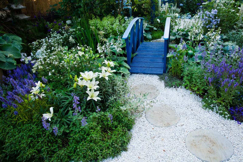 Secret garden path stock photo. Image of picket, lupin - 25326696