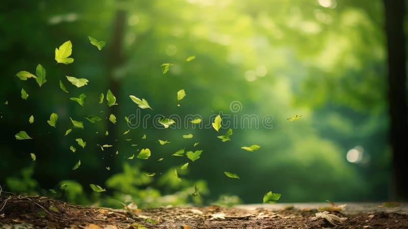 Garden Leaf Falling from Tree Stock Illustration - Illustration of leaf ...