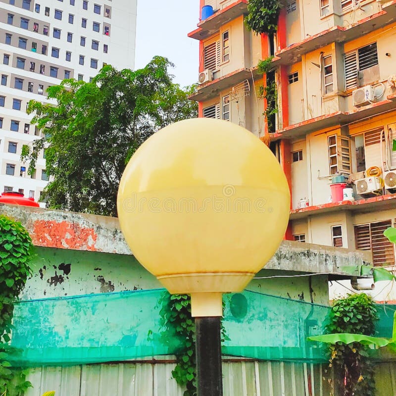 Garden Lights are Yellow in the Flat Area. Editorial Photo - Image of ...