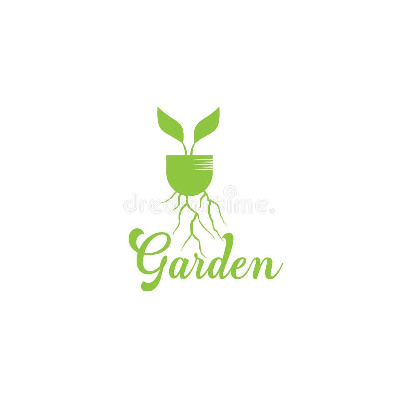 Garden Logo Design Vector Template Stock Vector - Illustration of ...