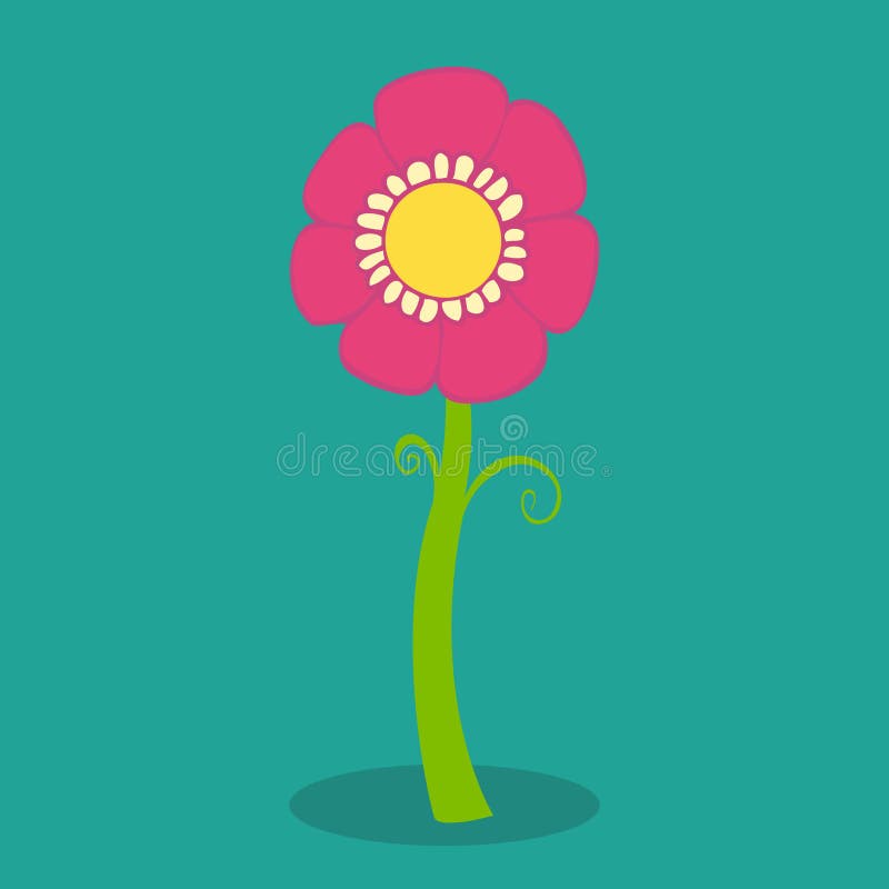 Garden Long Flower Pink 20 stock vector. Illustration of flower - 198986877