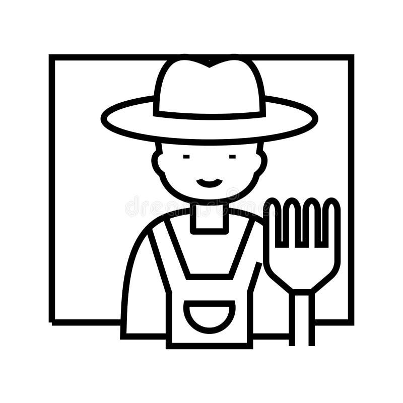 Garden Master Line Icon, Concept Sign, Outline Vector Illustration ...