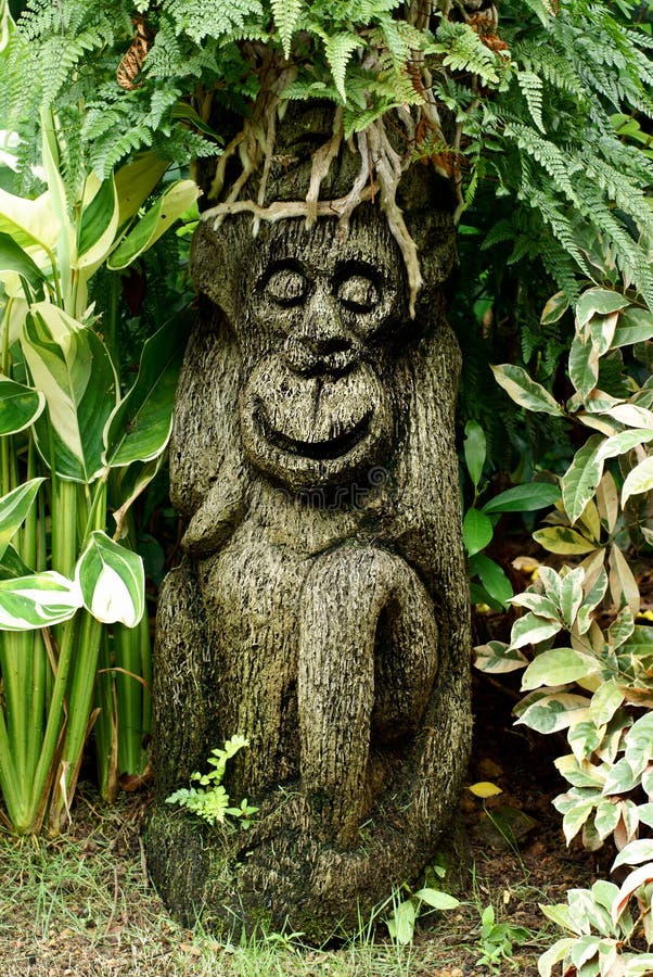 Garden Monkey Ornamental Sculpture Stock Photo - Image of monkey ...