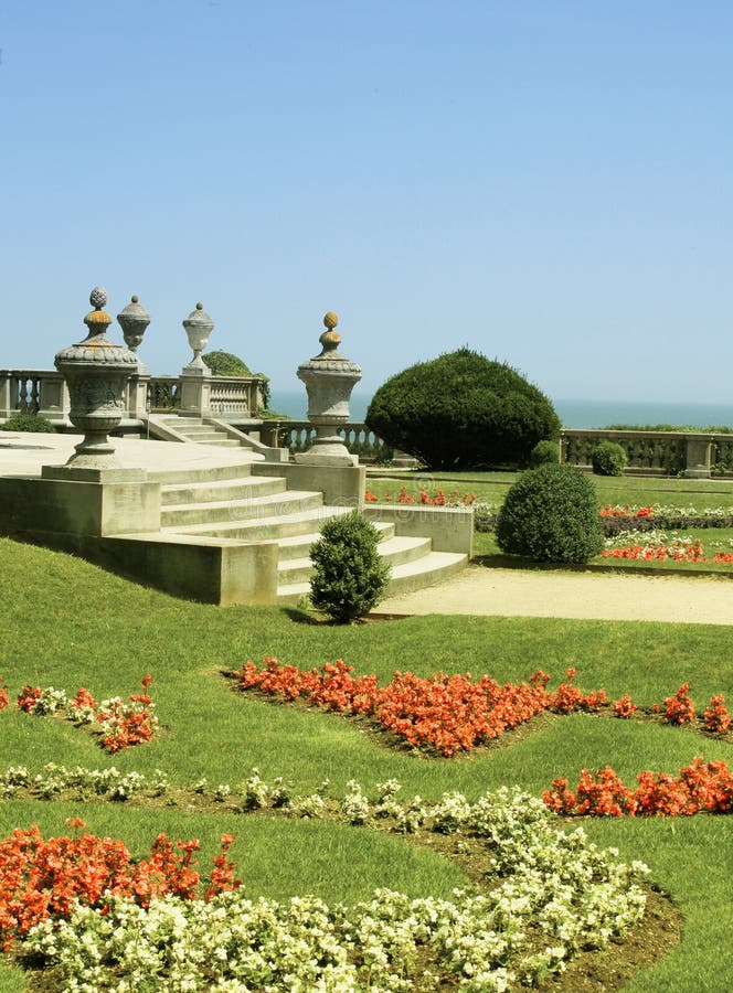 Garden with ocean view stock photo. Image of lawn, stone - 58627294