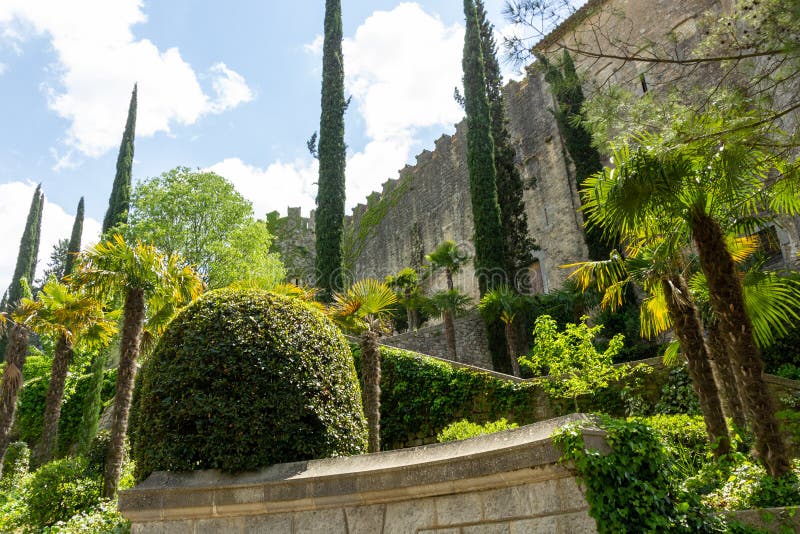 Garden at Old Town of Girona Stock Photo - Image of natural, city ...
