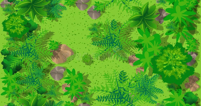 Garden Park Landscape Green Top View Projection Stock Vector ...