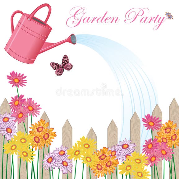 Garden Party Invitation stock vector. Illustration of daisies - 23549415