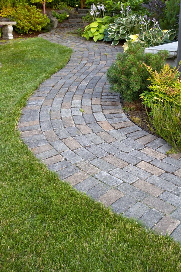 Garden Path stock photo. Image of benches, nadinas, walking - 15270806