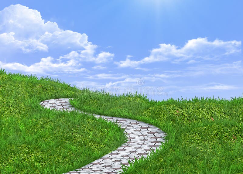 Garden Path of Stones. View from Above. Vector Illustration. Stock ...