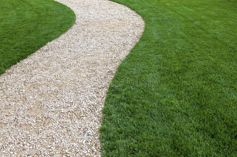 Garden path and green lawn stock photo. Image of path - 60048882