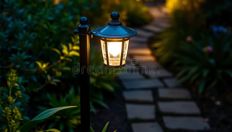 Garden Path with Lantern, Outdoor Lighting and Charming Ambiance ...