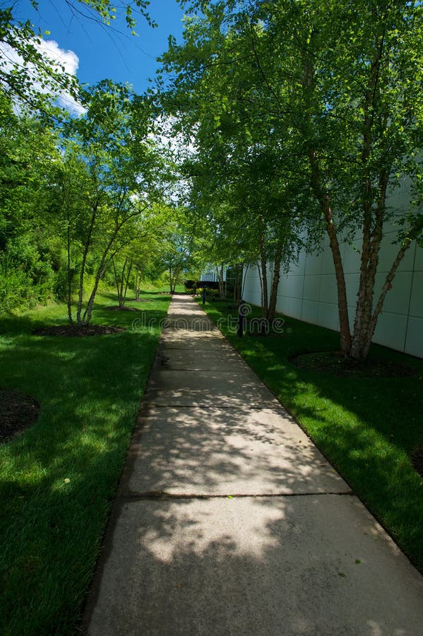 Garden Path in Light & Shadow Stock Image - Image of natural, sunlight ...