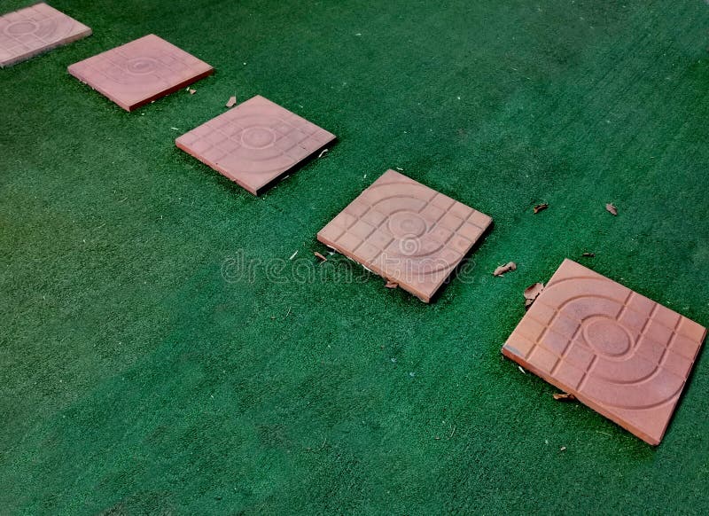 Walkways of Parks. Garden Path of Paving Slabs in the Garden Floor ...