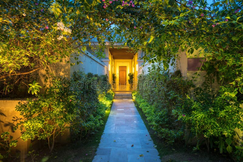 Path on a resort stock photo. Image of summer, masion, room - 192898