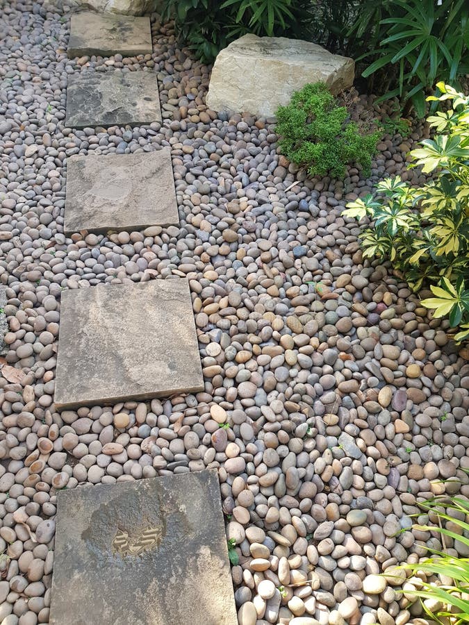 Garden Paths Sprinkled with Small Stones Stock Image - Image of walkway ...