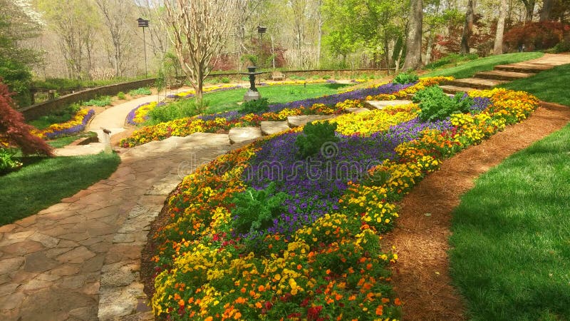 Garden Pathway stock image. Image of pathway, gibbs, flowers - 71685587