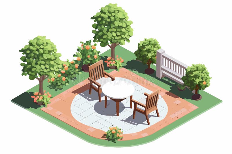 Garden Patio Isolated Vector Style Illustration Stock Vector ...