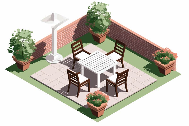 Garden Patio Isolated Vector Style Illustration Stock Vector ...