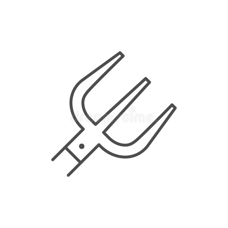 Outline Pitchfork Vector Icon. Isolated Black Simple Line Element ...