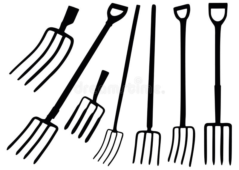 Garden Pitchfork Set. Vector Image. Stock Vector - Illustration of ...