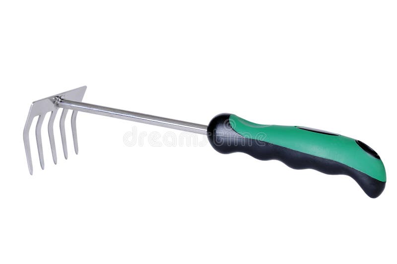 Garden Rake Isolated on White Background Stock Photo - Image of ...