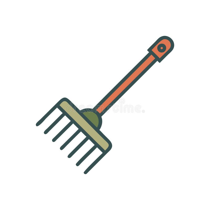 Garden rake tool icon stock illustration. Illustration of gardening ...