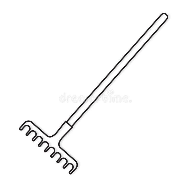 Rake Tool Isolated Cartoon Vector Illustration in Flat Style Stock ...