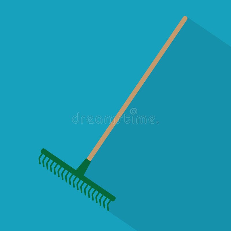 Garden rake tool icon stock vector. Illustration of gardener - 190545654