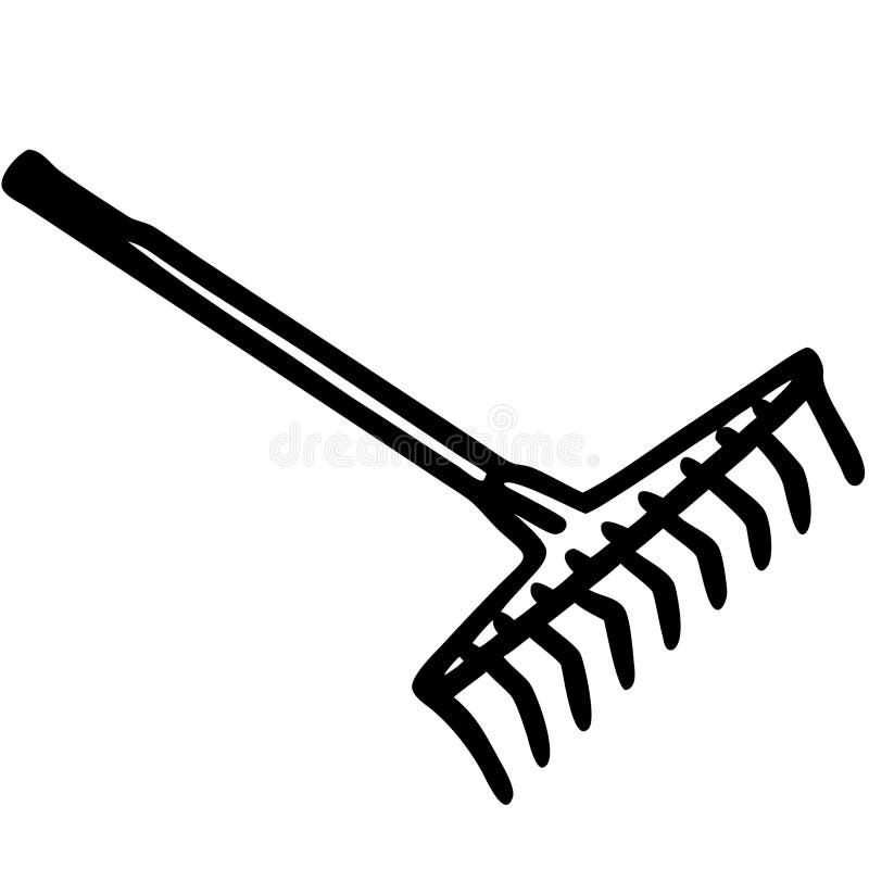 Garden Rake Vector Illustration for Lawn Care and Landscaping Projects ...