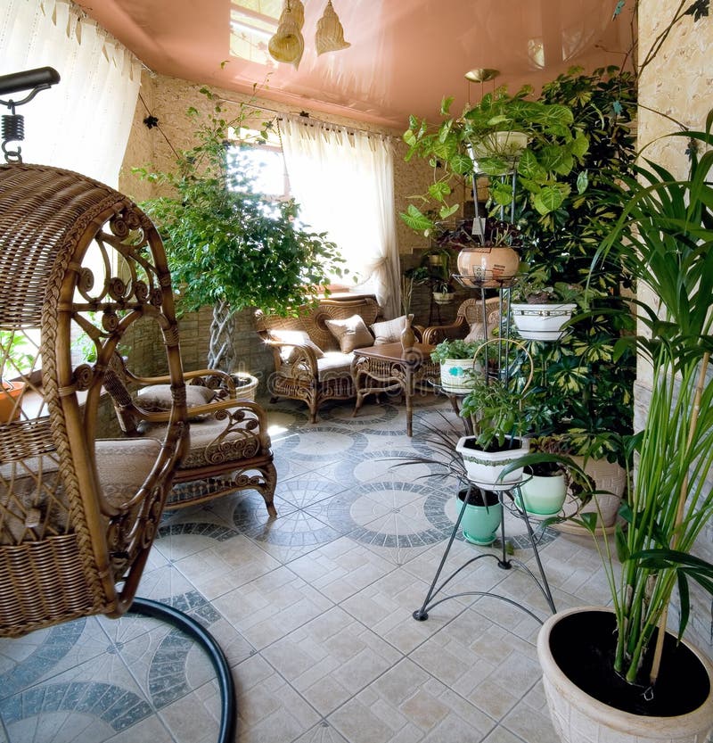 Garden room for rest stock image. Image of curtain, home - 10751395