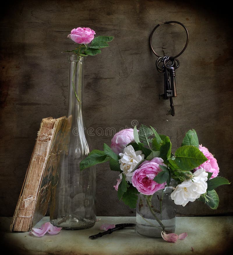 Garden roses and keys stock image. Image of light, spring - 15220079