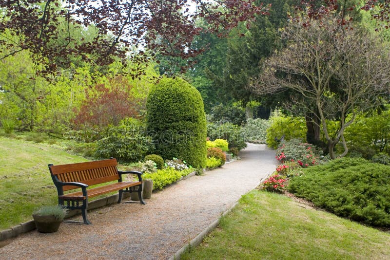 Garden scene stock photo. Image of shrubs, botanical, flowers - 779626