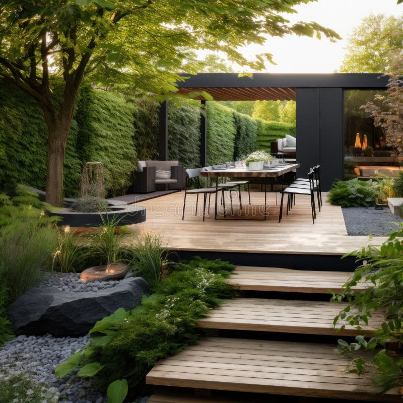 Garden that Seamlessly Integrates with the Surrounding Architecture ...