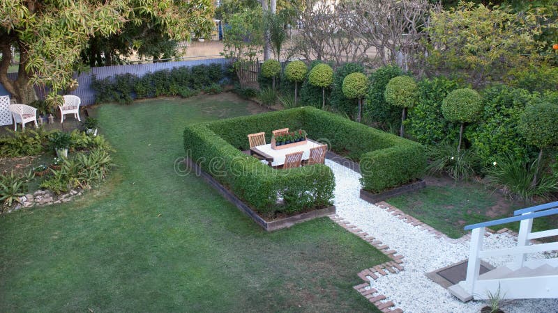 Garden Setting with Hedging Stock Photo - Image of hedge, absence: 10654908