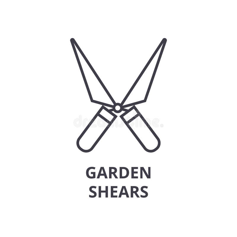 Garden Shears Line Icon, Outline Sign, Linear Symbol, Vector, Flat ...