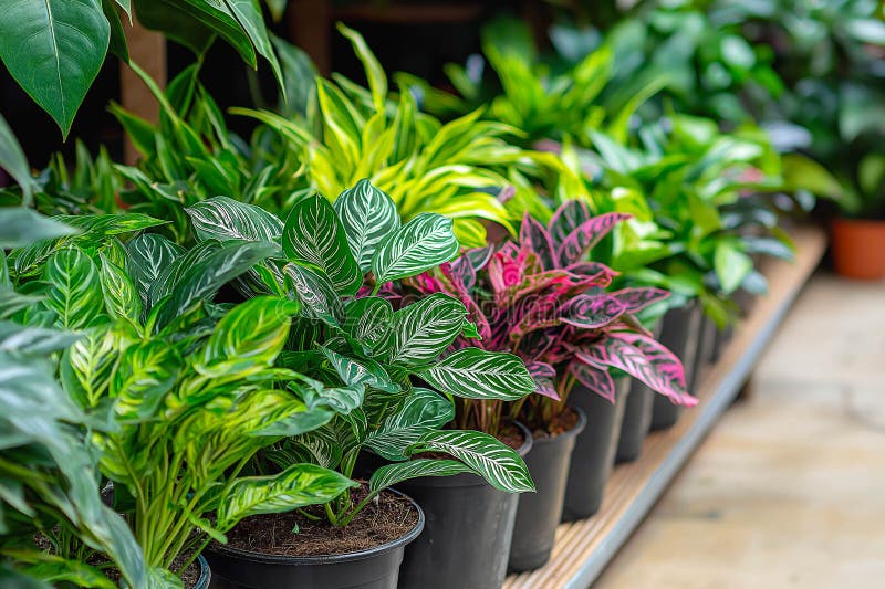 Garden Shop. a Row of Plants for Landscape Design Stock Illustration ...