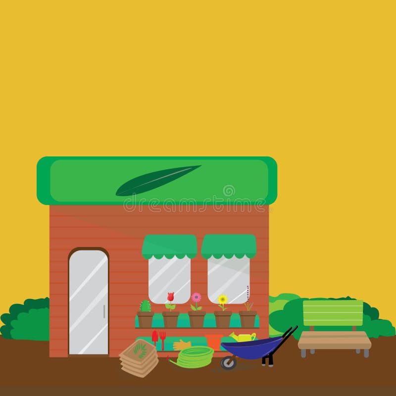 Garden shop stock illustration. Illustration of relax - 43447432