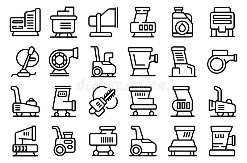 Garden Shredder Icons Set Outline Vector. Wood Tree Stock Illustration ... Garden Shredder Icons Set Outline Vector. Wood Tree Stock Illustration ...