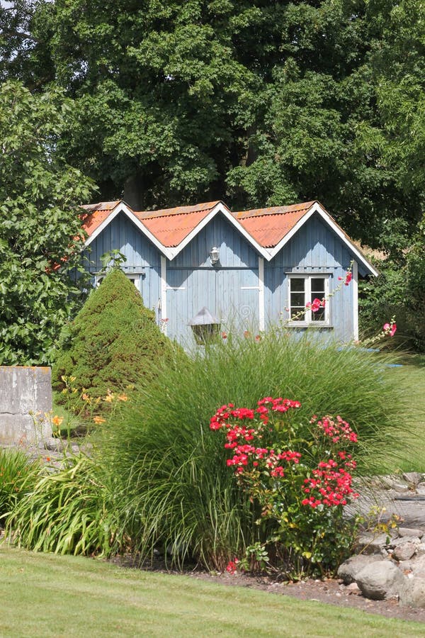 Blue huts on the water stock photo. Image of blue, colorful - 74523142