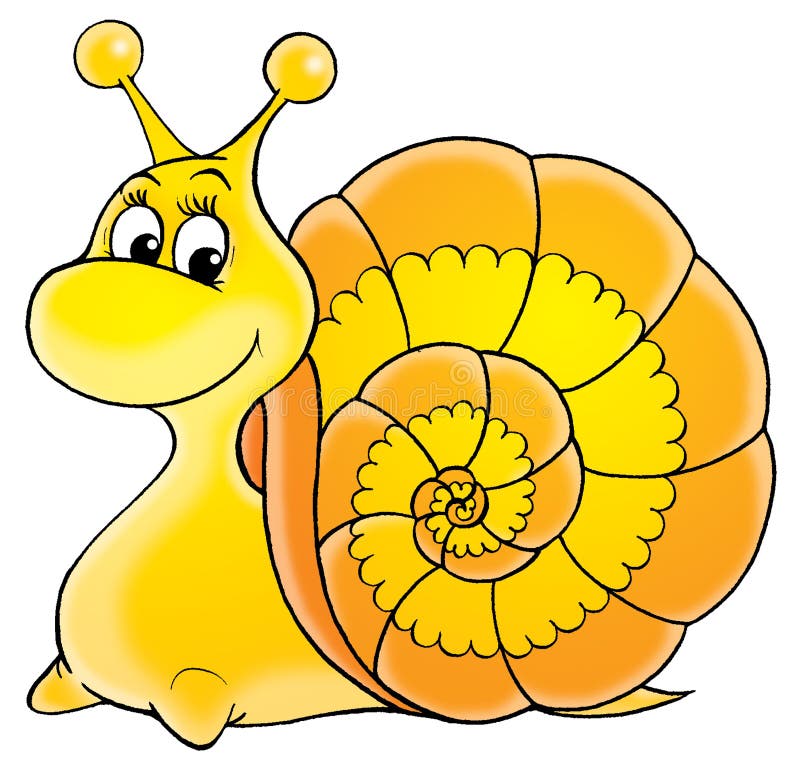 Garden snail stock illustration. Illustration of humorous - 1644163
