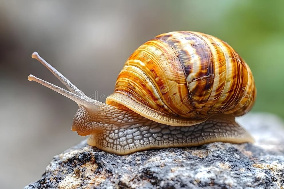Garden Snail in Front of White Background Stock Illustration ...