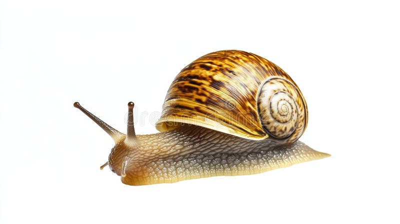 Close-up of a Garden Snail Slowly Moving Across a Smooth Surface ...