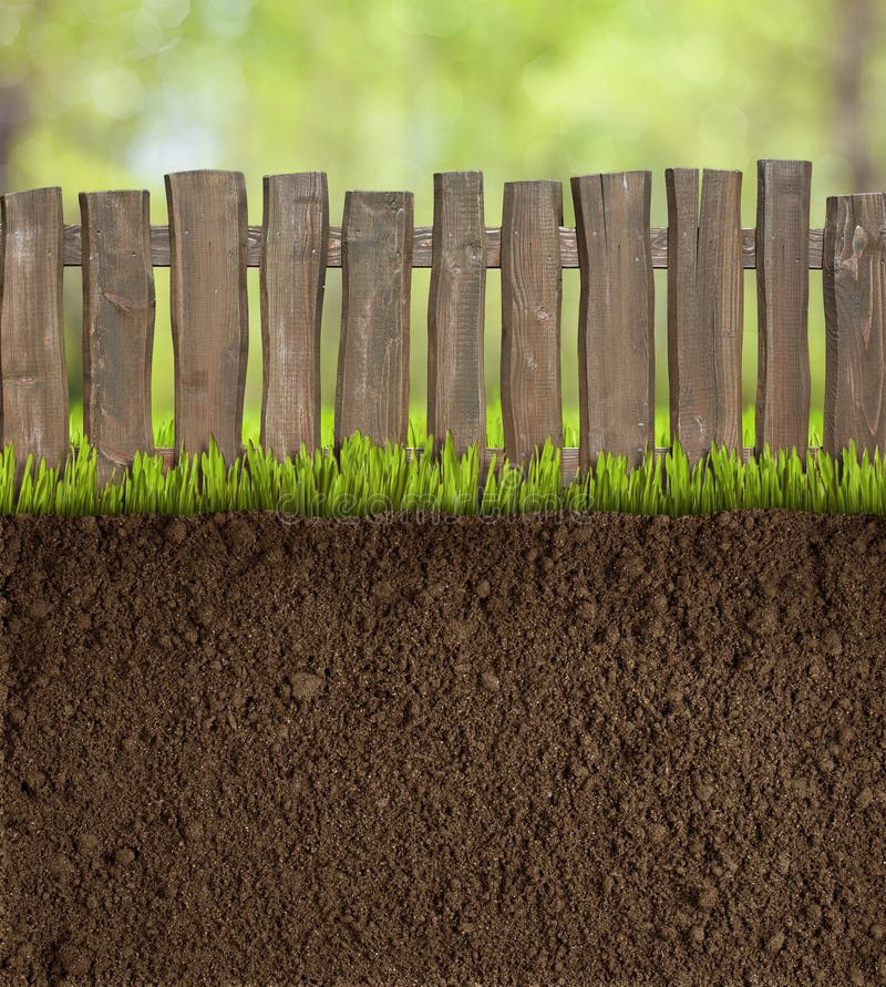 Garden Soil with Wooden Fence Stock Image - Image of park, summer: 43603829