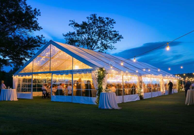 Garden Soiree Illuminated, Generative AI Stock Illustration - Illustration of celebration ...